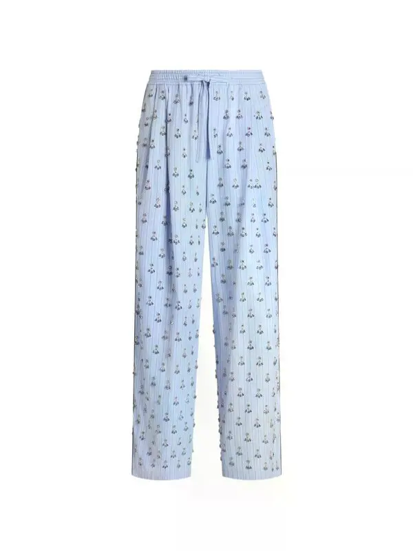 Dolce & Gabbana Vanity Trousers With Embroidery - Blue