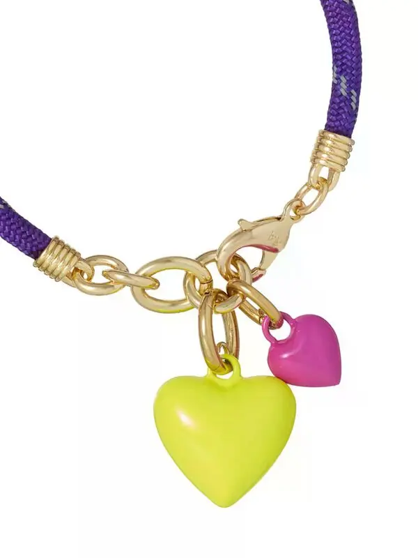 ROXANNE ASSOULIN Happy Cord Double-heart Charm Bracelet - Blue