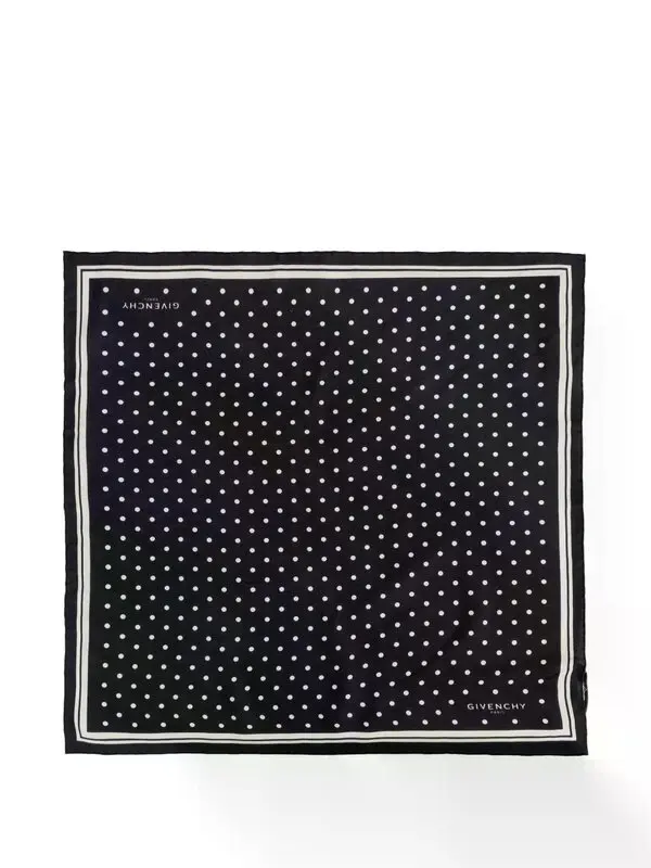 Givenchy Polka-dot Silk-blend Scarf - Black
