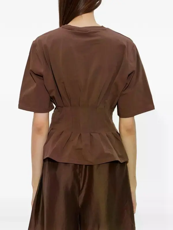 GESTUZ Inez Pleated Peplum T-shirt