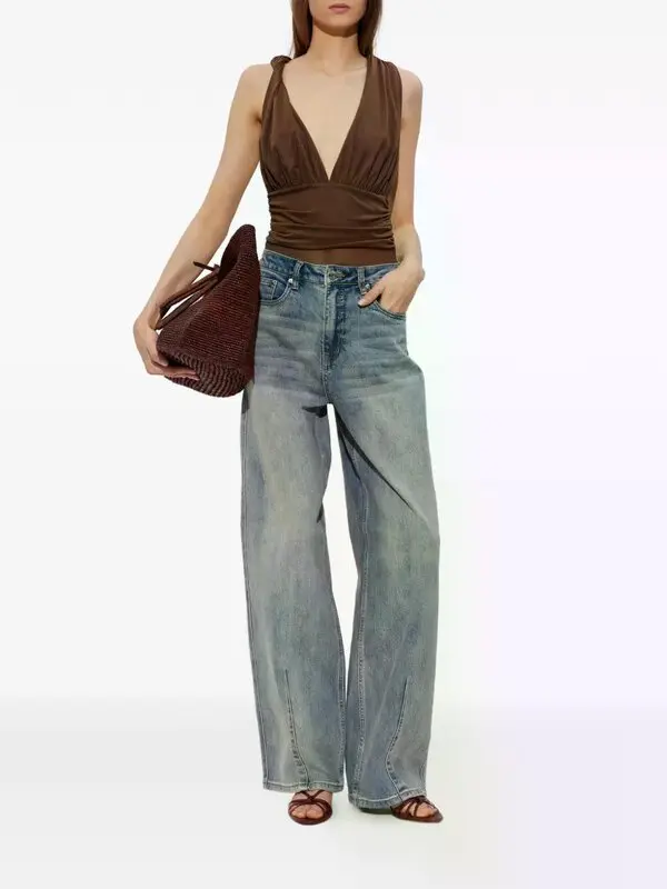 GESTUZ Slit Detail Wide-leg Jeans