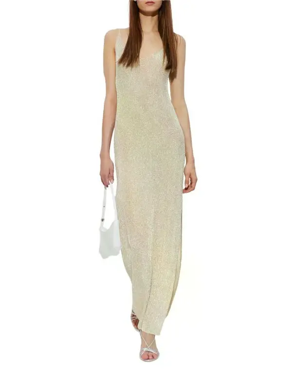 GESTUZ Metallic Effect Side Slit Dress
