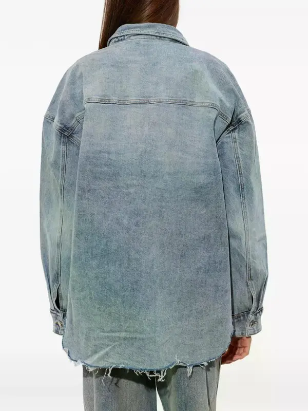 GESTUZ Faded Frayed Hem Shirt