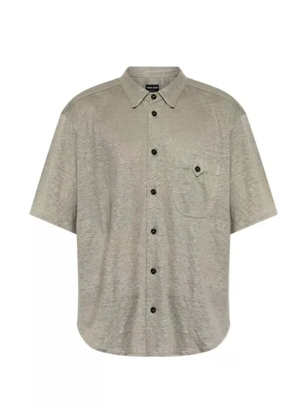 Giorgio Armani Short-sleeve Button-down Shirt - Grey