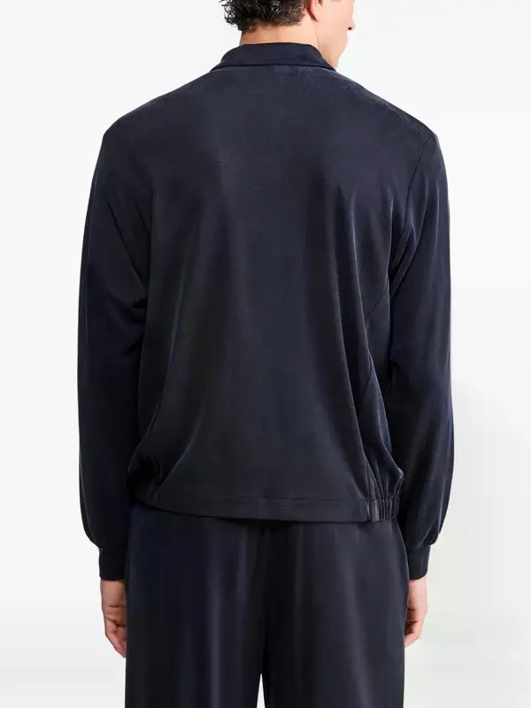 Giorgio Armani Zip-up Collared Jacket - Black