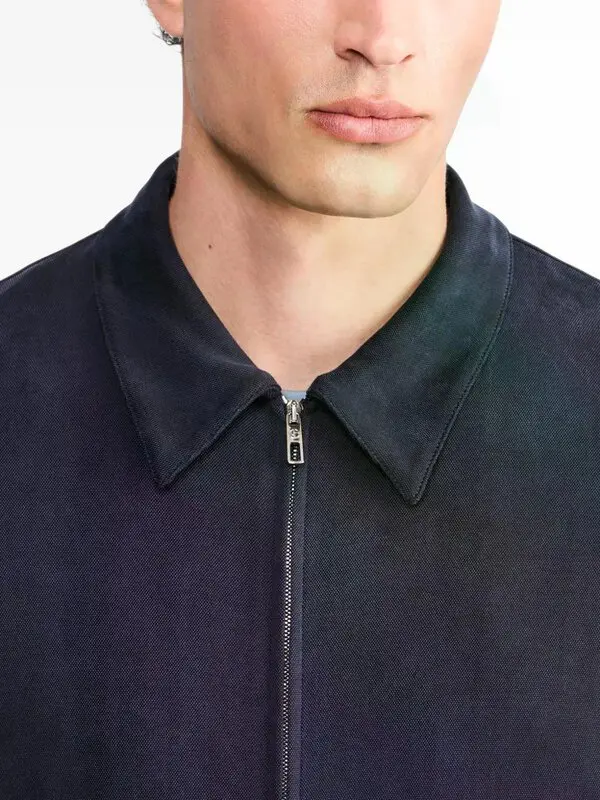 Giorgio Armani Zip-up Collared Jacket - Black