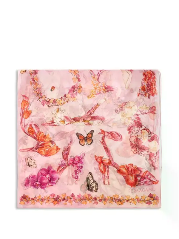FERRAGAMO Floral-print Silk Scarf