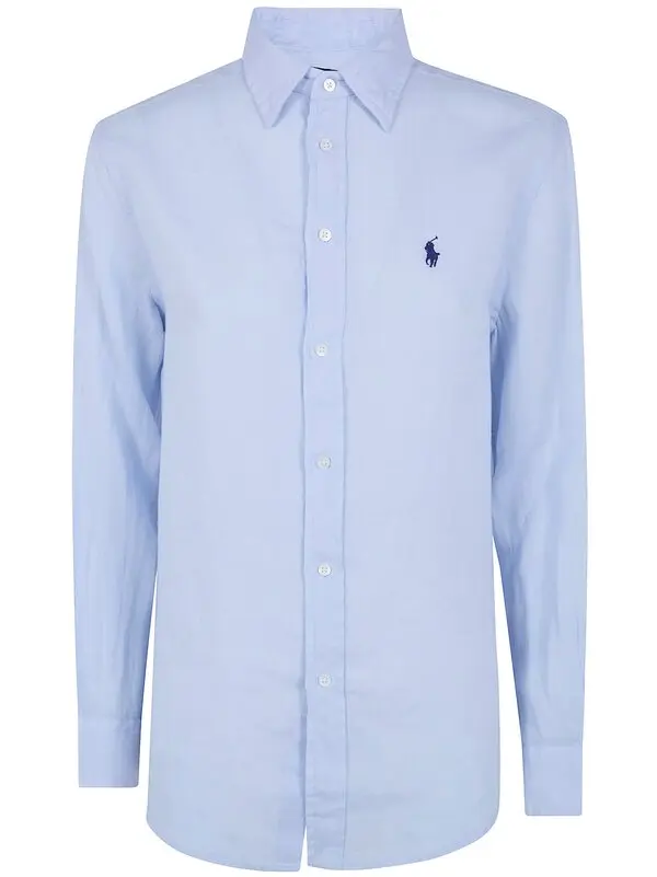 Polo Ralph Lauren Classic Long Sleeve Linen Shirt - Blue