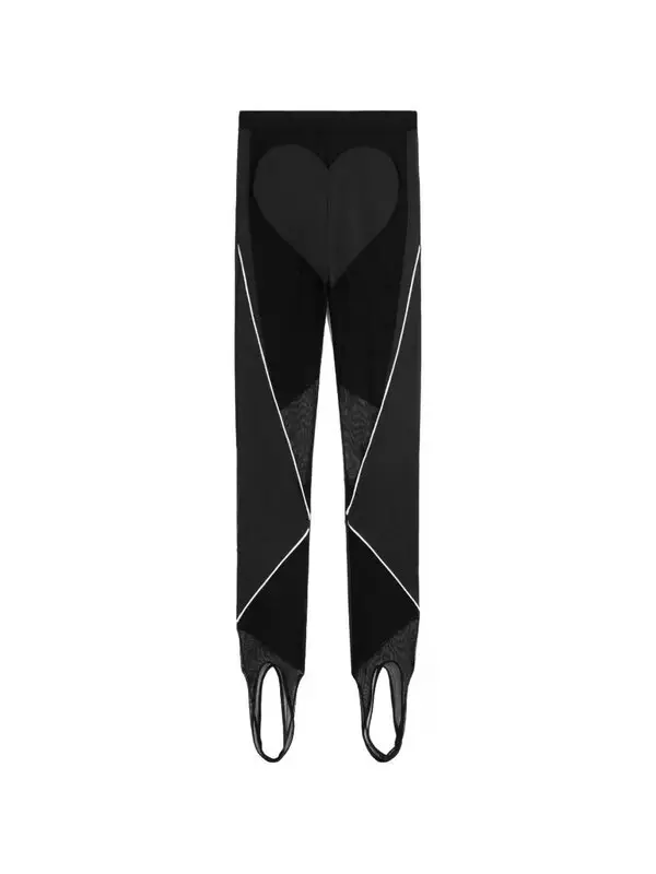 Fiorucci Heart-motif Mesh-panelled Leggings - Black