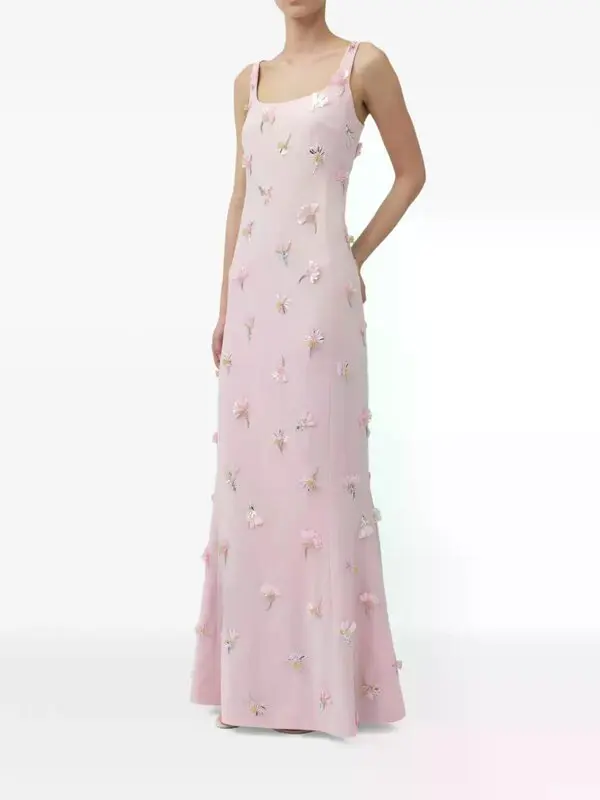 Simkhai Briella Floral-appliqué Gown - Pink