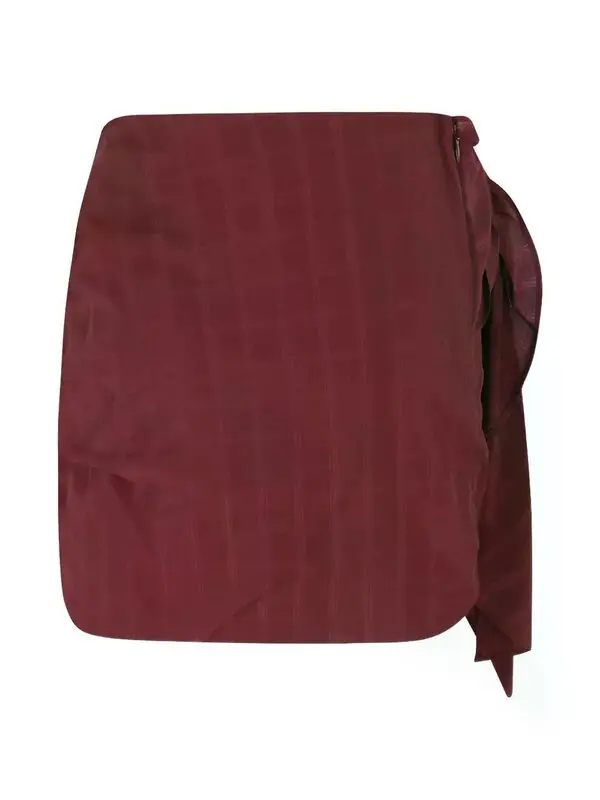 ISABELLE BLANCHE Check-pattern Knot Detail Skirt