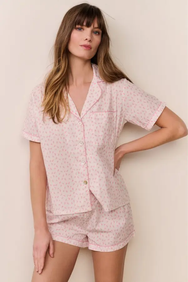 LoveShackFancy Midnight Haze Polo Pj Short Set