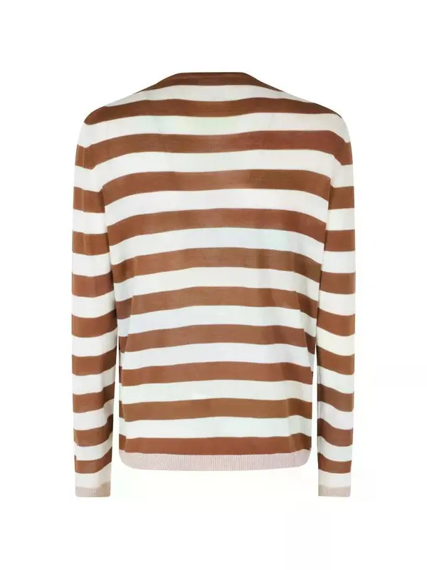 GRAN SASSO V-neck Sweater With Metallic Stripe Detailing