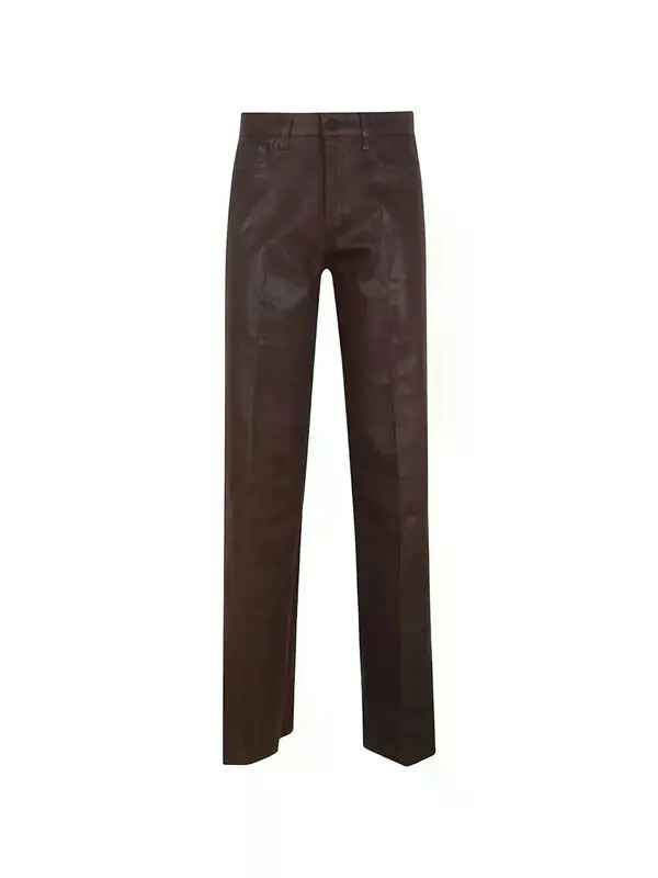 L'Agence Scottie Coated Wide-leg Jeans - Brown