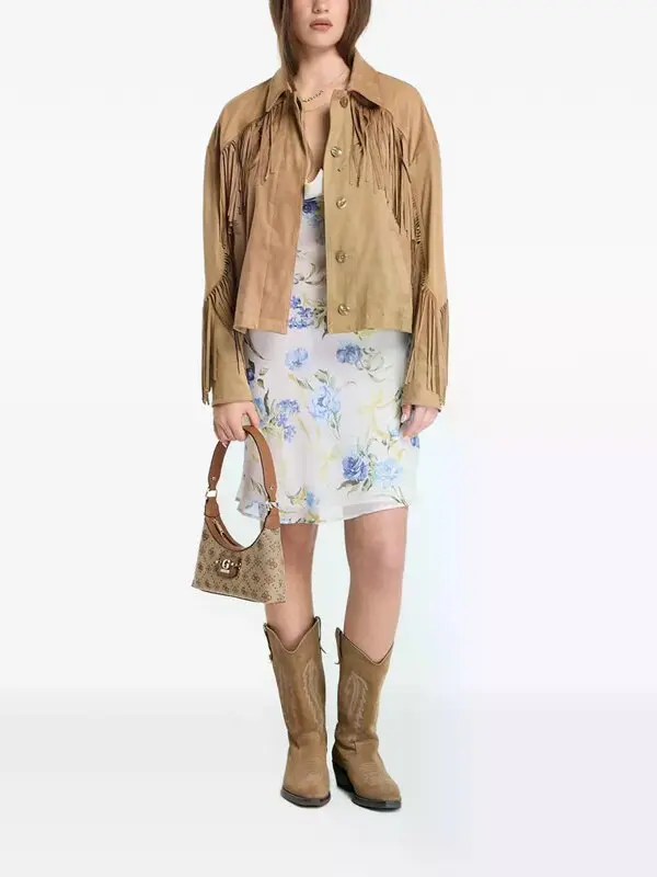 Guess Floral Print Mini Dress - Neutrals