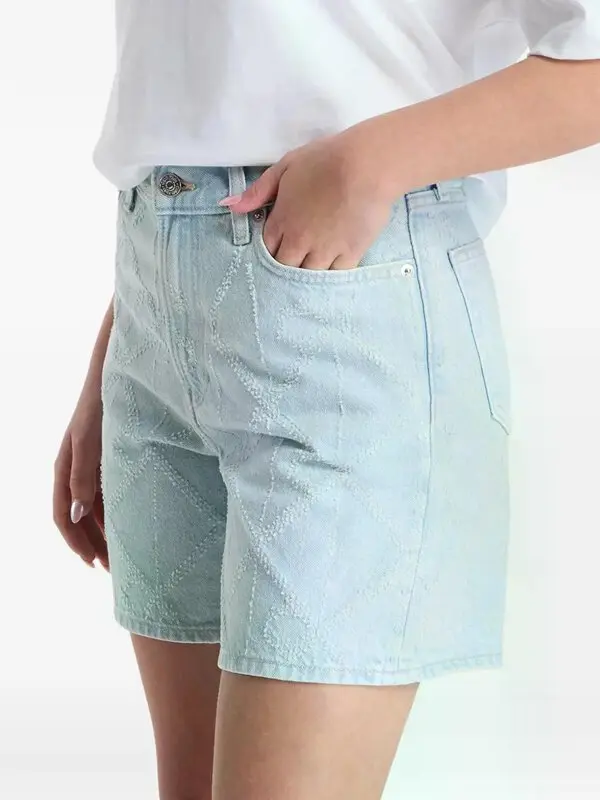 Calvin Klein Monogram Embroidered Denim Shorts