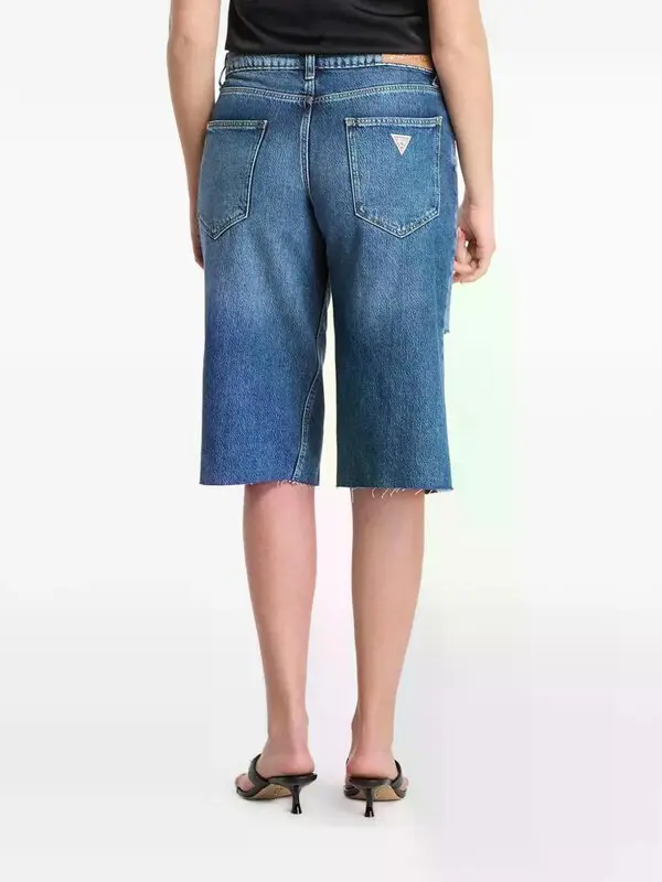 Guess Distressed Raw-cut Hem Denim Shorts