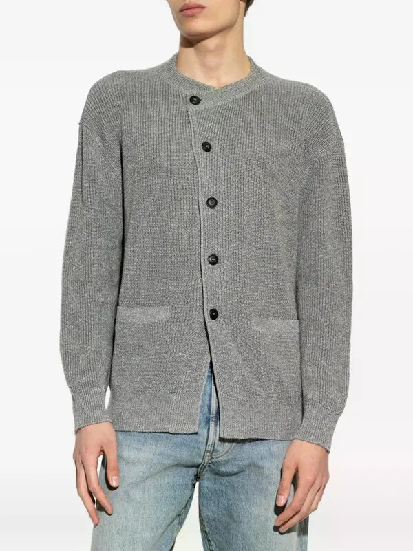 Giorgio Armani Off-centre Ribbed-knit Cardigan