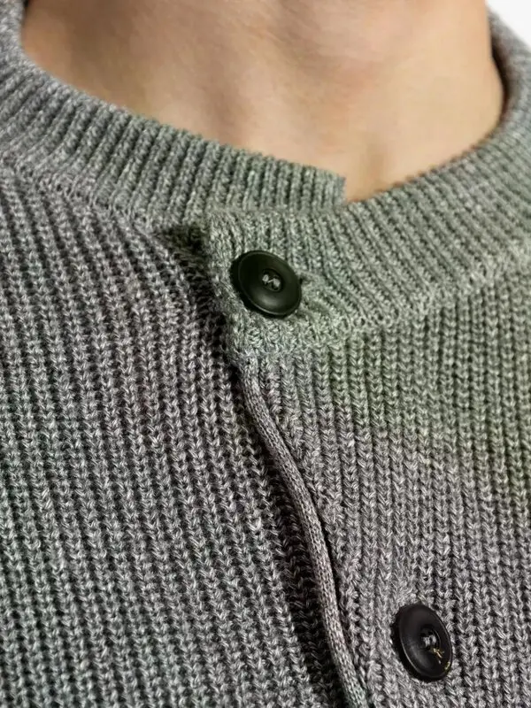 Giorgio Armani Off-centre Ribbed-knit Cardigan