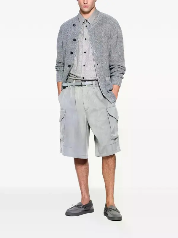 Giorgio Armani Off-centre Ribbed-knit Cardigan