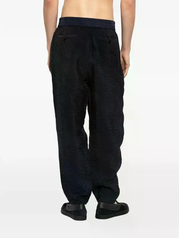 Giorgio Armani Crinkled-effect Tapered Trousers
