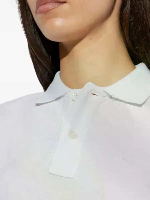 Alexander Wang Logo-embroidered Flared-sleeve Polo Shirt