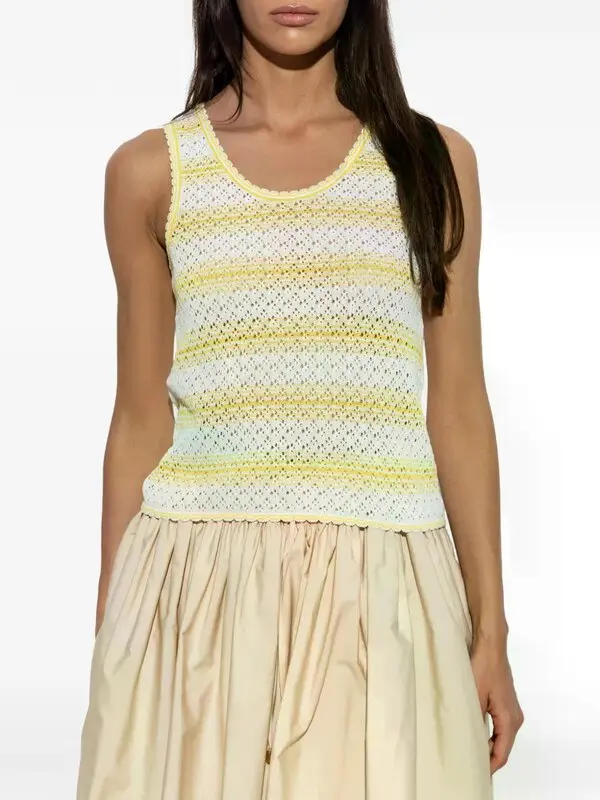 Loewe Striped Open-knit Tank Top
