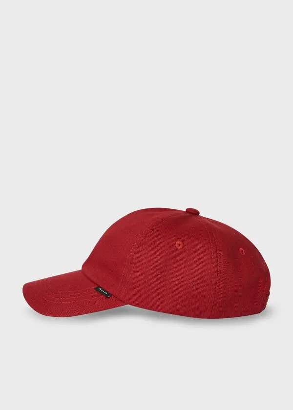 Paul Smith Cotton Baseball Cap With Signature Stripe Detail - Red