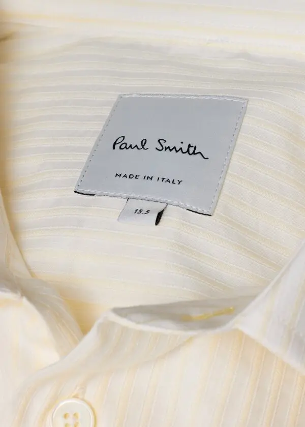 Paul Smith Regular-fit Beige Stripe Cotton-silk Shirt