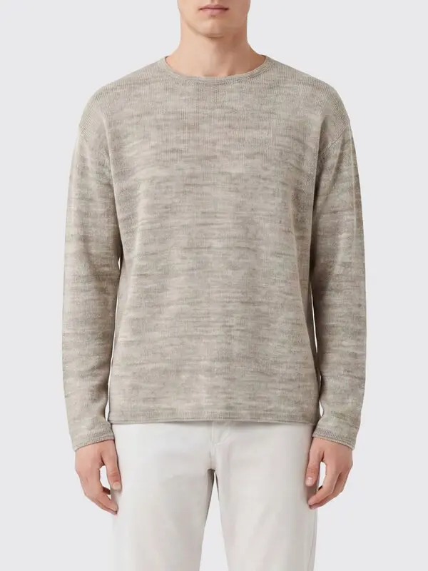 ROBERTO COLLINA Cotton And Linen Crew Neck Sweater - Grey