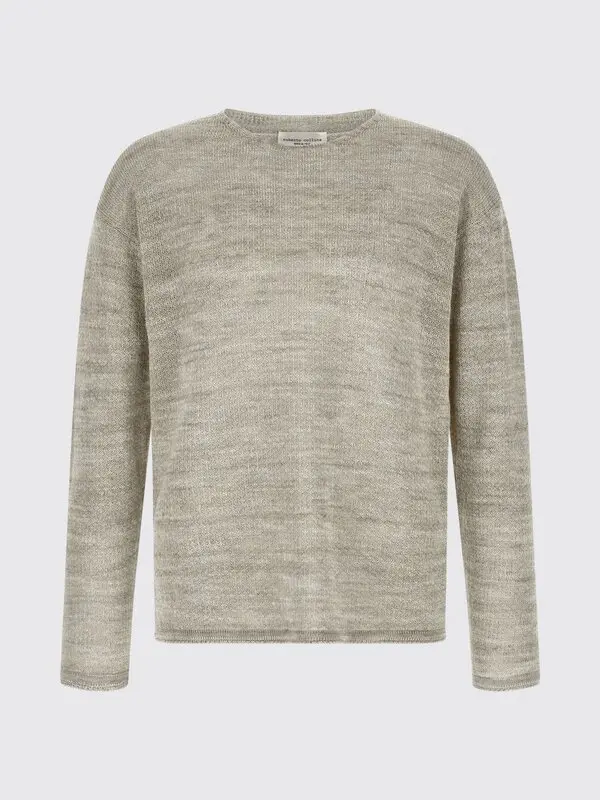 ROBERTO COLLINA Cotton And Linen Crew Neck Sweater - Grey