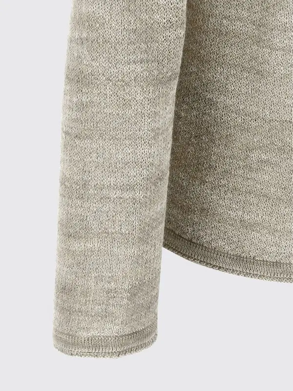 ROBERTO COLLINA Cotton And Linen Crew Neck Sweater - Grey