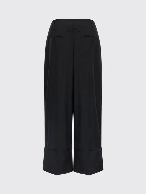 DARKPARK High-waist Wide-leg Cropped Trousers In Viscose Blend With Cuffs