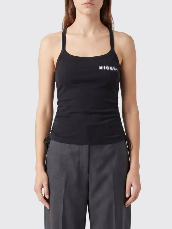 MISBHV Ribbed Tank Top With Drawstring Detail