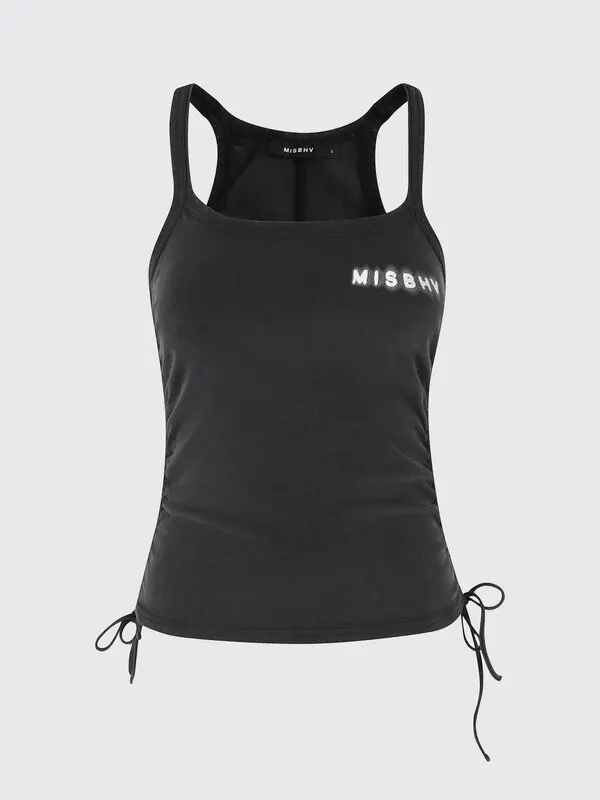 MISBHV Ribbed Tank Top With Drawstring Detail