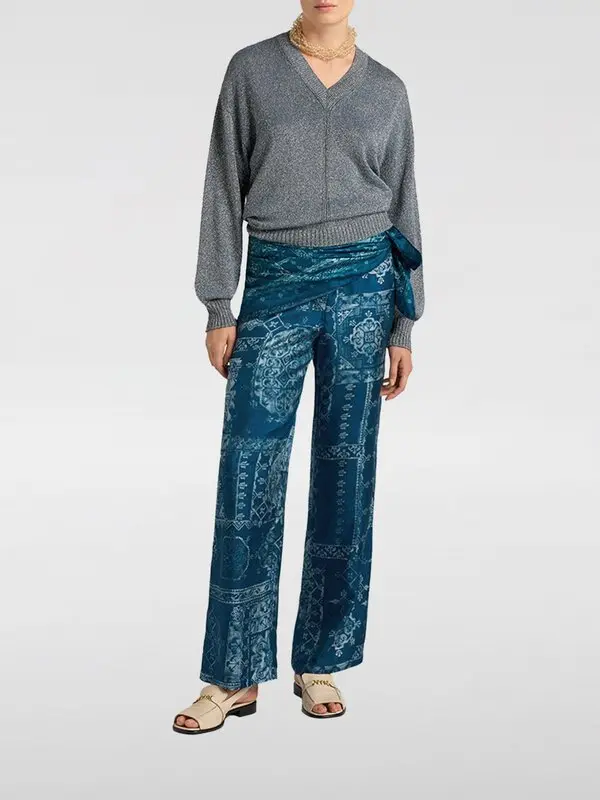 Momoni Lurex Viscose V-neck Sweater