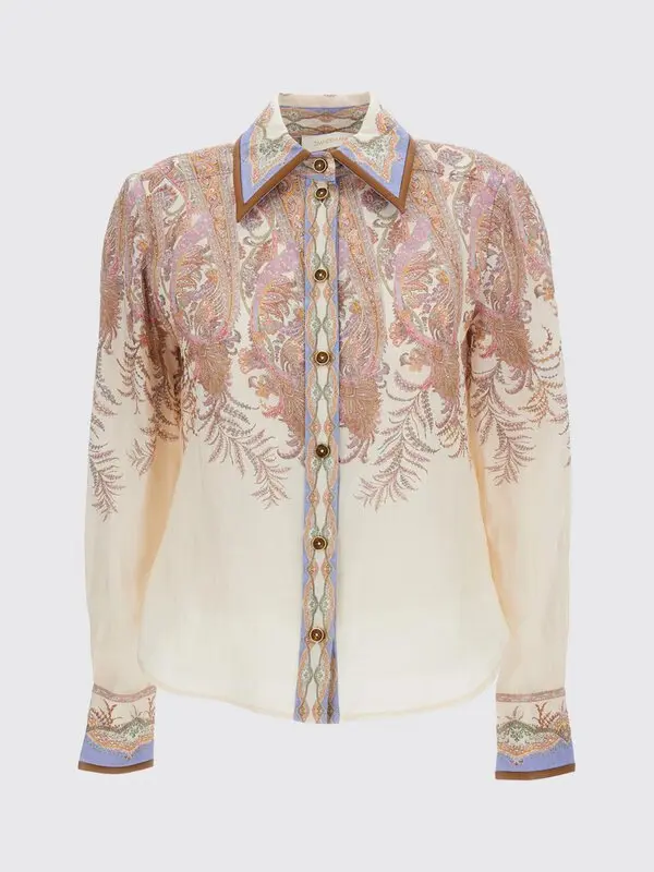 Zimmermann Floral Print Ramie Shirt