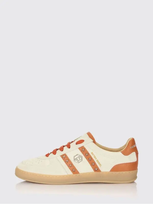 Philipp Plein Retro Rebel Suede Sneakers With Applied Stars - Beige