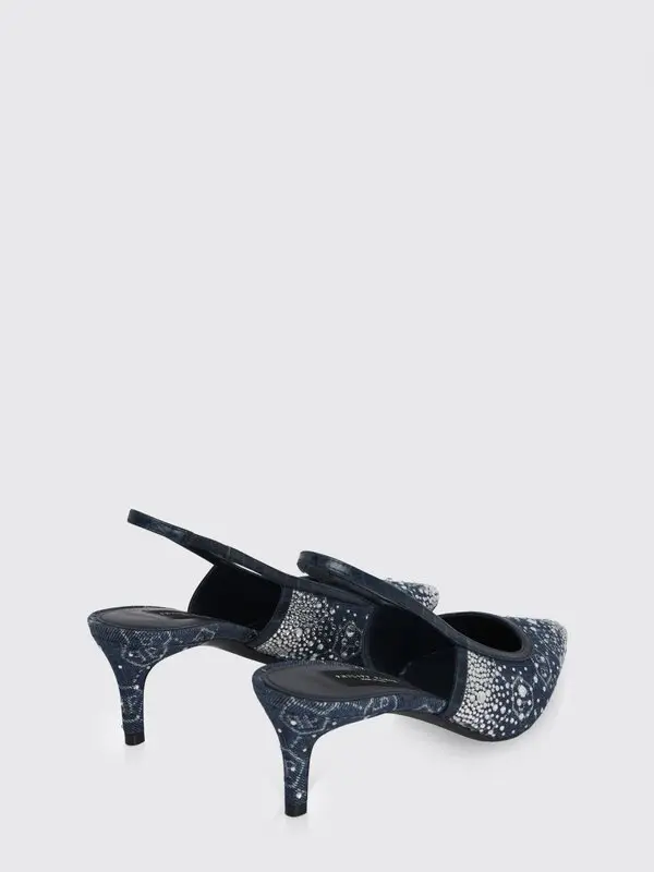 Philipp Plein Embroidered Monogram Rhinestone Slingback Pumps