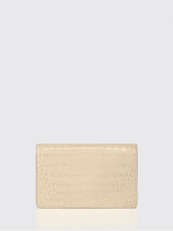 Philipp Plein Croc Effect Clutch With Embellished Logo - Beige