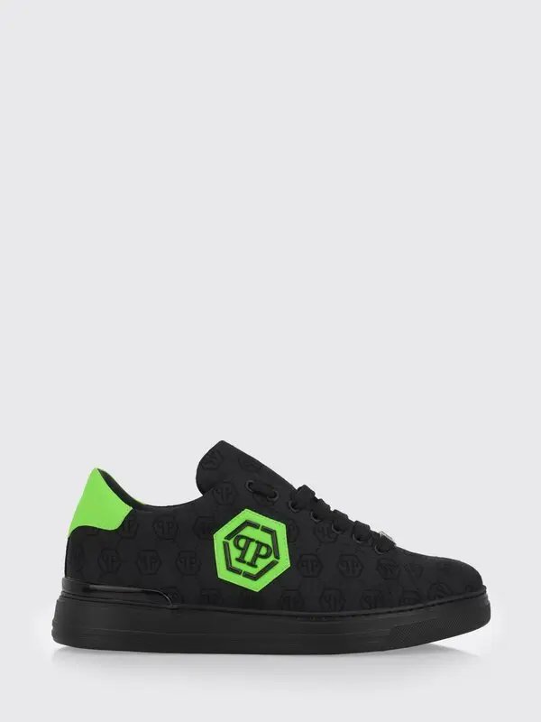 Philipp Plein Hexagon Jacquard Fabric Lace-up Sneakers - Black