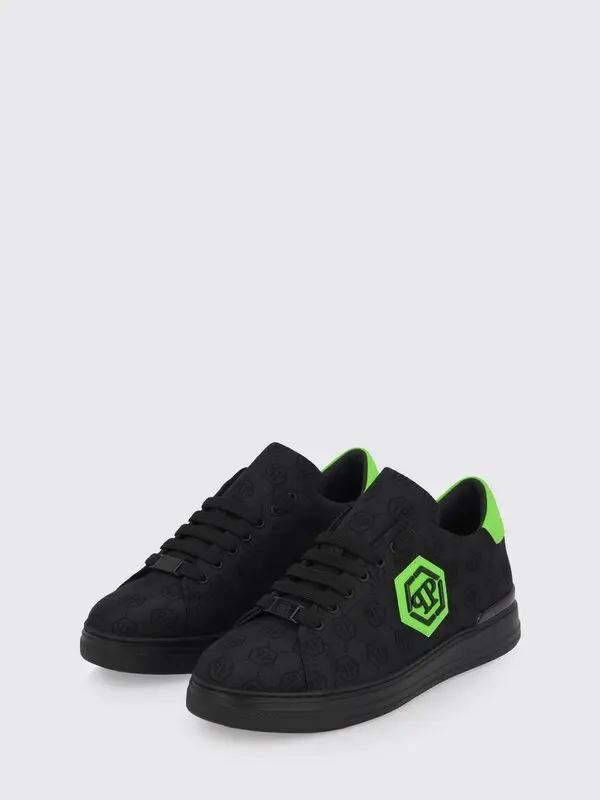 Philipp Plein Hexagon Jacquard Fabric Lace-up Sneakers - Black