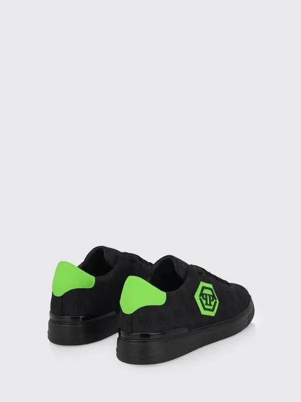 Philipp Plein Hexagon Jacquard Fabric Lace-up Sneakers - Black