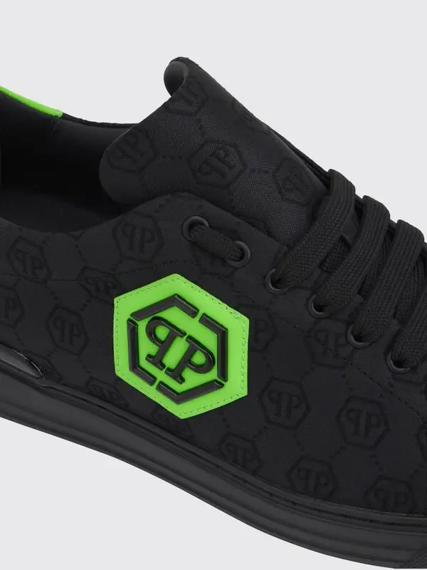Philipp Plein Hexagon Jacquard Fabric Lace-up Sneakers - Black