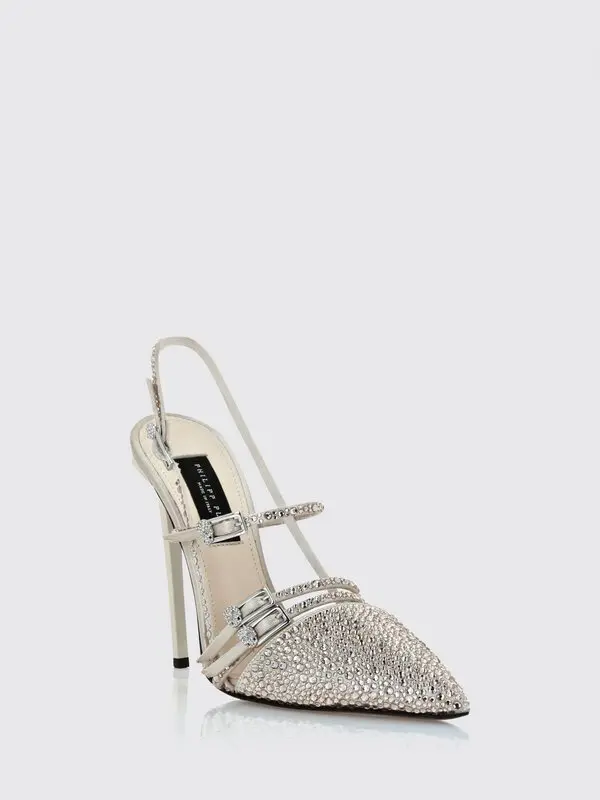 Philipp Plein Embellished Stiletto Slingbacks - Beige