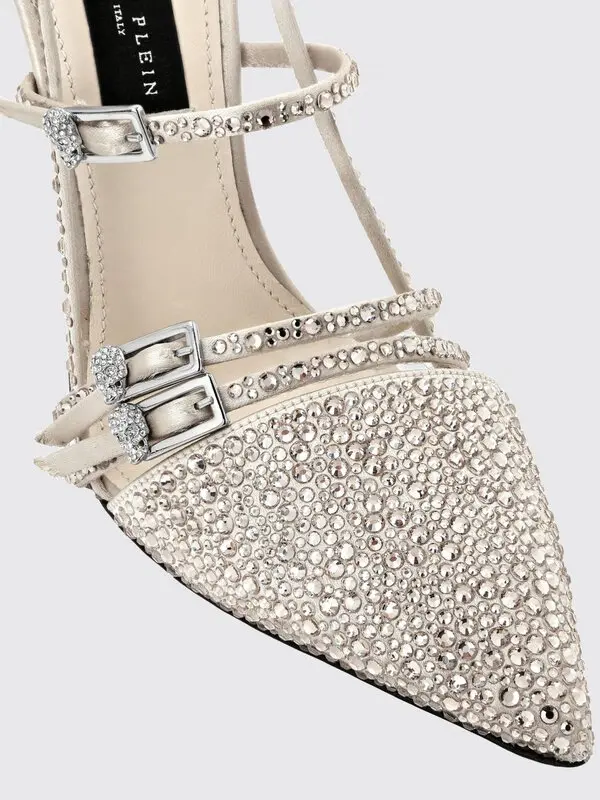 Philipp Plein Embellished Stiletto Slingbacks - Beige