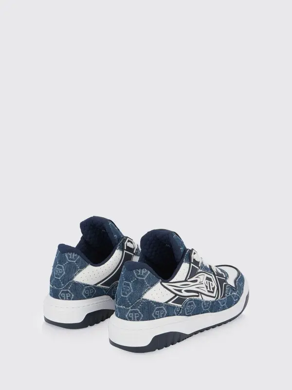Philipp Plein Moonwalker Denim And Leather Sneakers