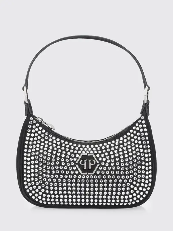 Philipp Plein All Over Rhinestone Suede Bag - Black 1