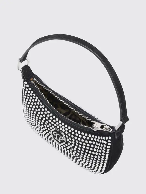 Philipp Plein All Over Rhinestone Suede Bag - Black 1