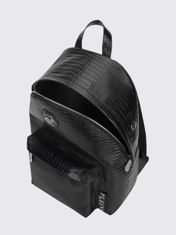 Philipp Plein Crocodile Print Leather Backpack